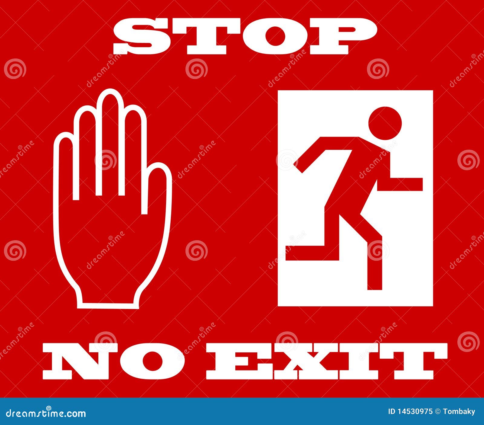 Stop signal, no exit stock illustration. Illustration of exit - 14530975