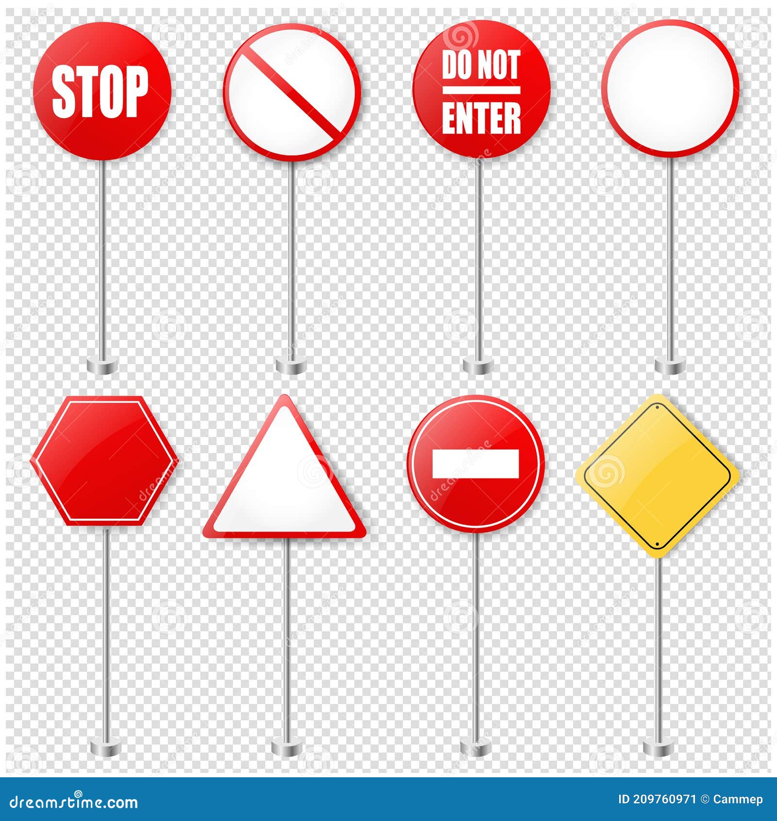 Stop Signs and Traffic Sign Collection Transparent Background Stock ...