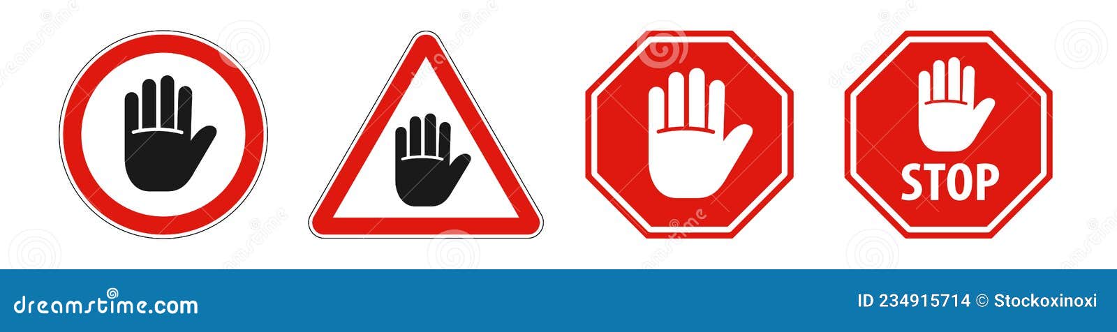 Set Of Different Stop Signs Cartoon Vector | CartoonDealer.com #214852785