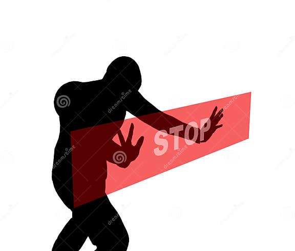 Stop silhouette 2 stock illustration. Illustration of silhouette - 837905