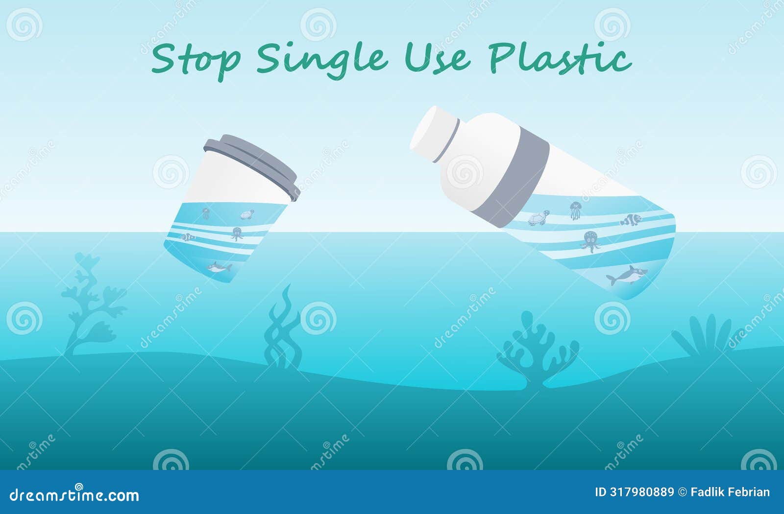 STOP SINGLE-USE PLASTIC Hand Inscription On Ecology Sticker. Vector ...