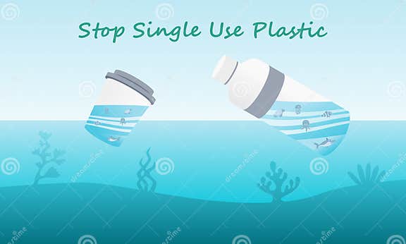 Stop Single Use Plastic Campaign. Protest Against Plastic Garbage Stock ...