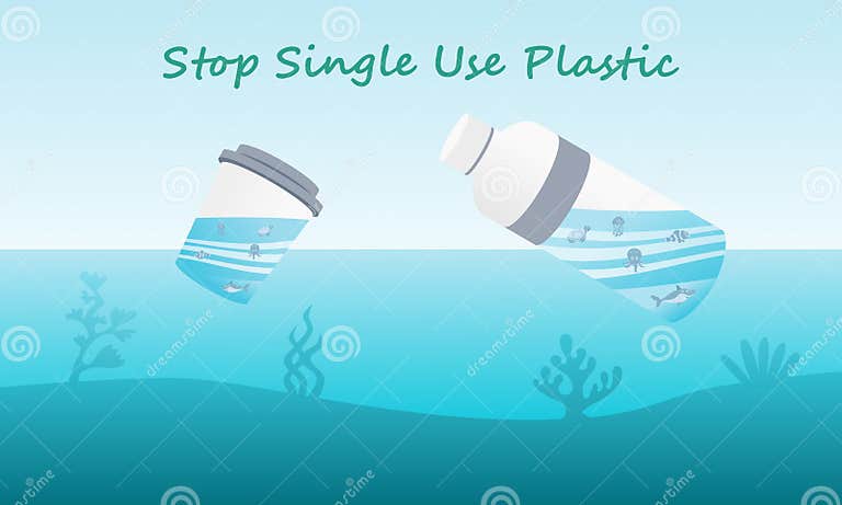 Stop Single Use Plastic Campaign. Protest Against Plastic Garbage Stock ...