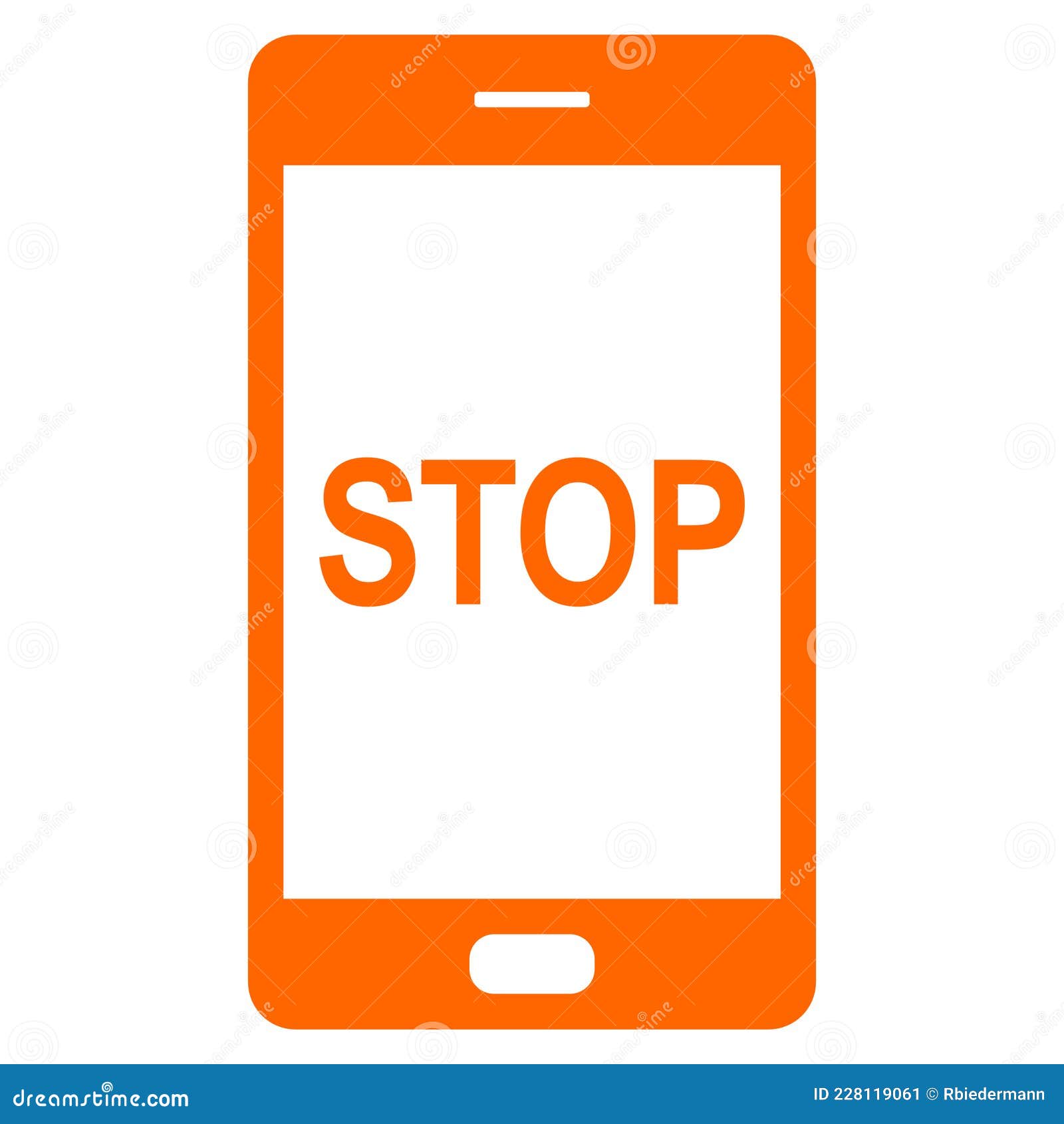Stop and smartphone stock vector. Illustration of icon - 228119061