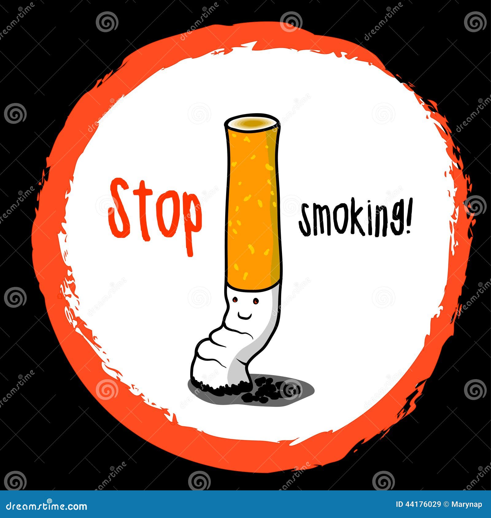 Stop smoking! stock vector. Illustration of habit, smoke - 44176029