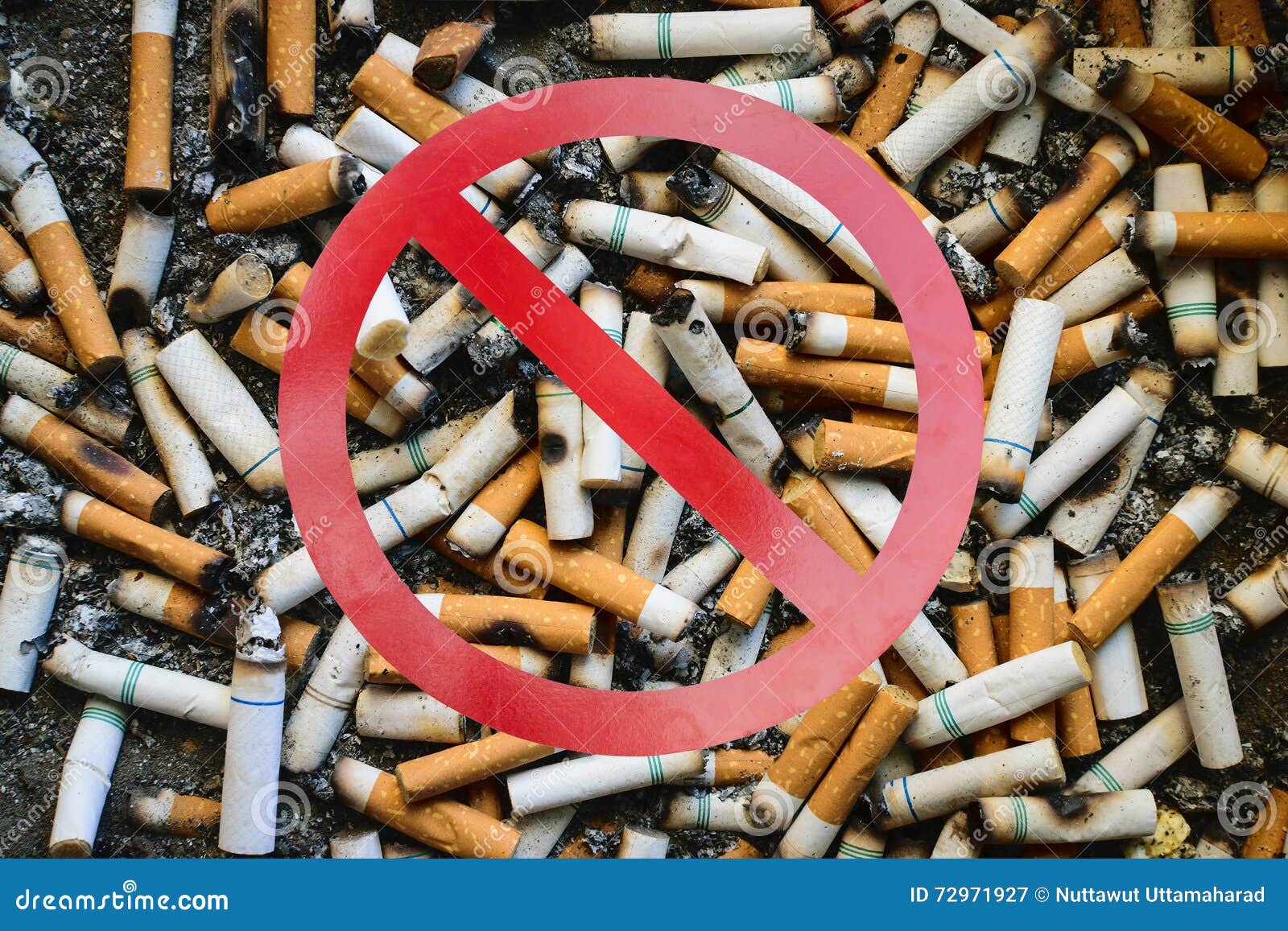 Stop Smoking and Many Dirty Cigarettes Butts Stock Image - Image of ...