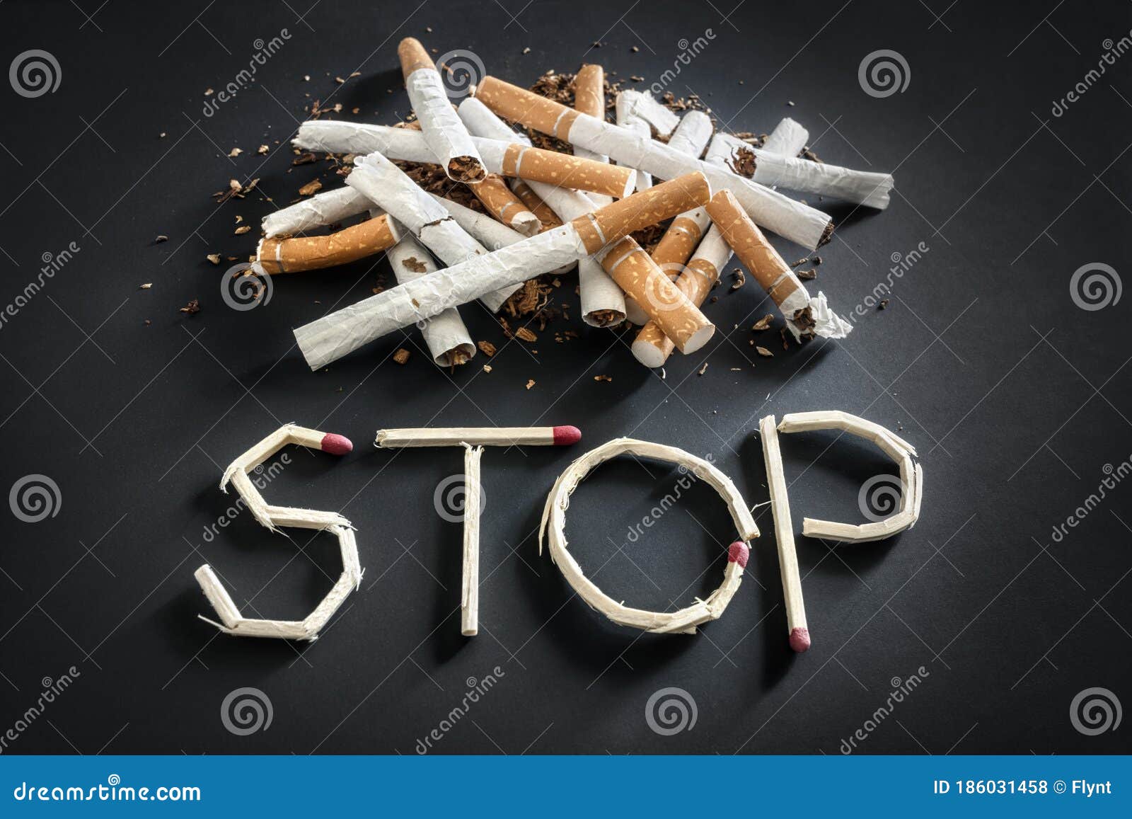 Stop Smoking Written with Broken Matches and Cigarettes Stock Photo ...