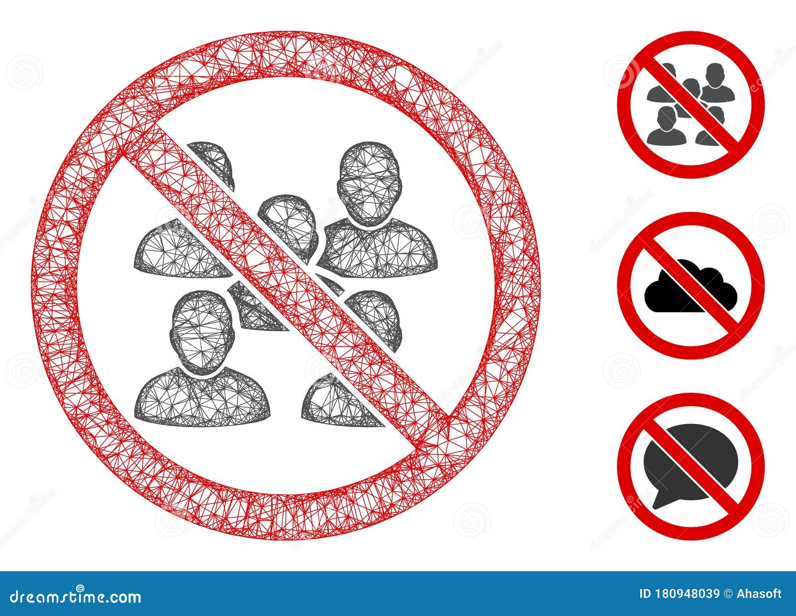 Stop Social Group Polygonal Web Vector Mesh Illustration Stock Vector ...
