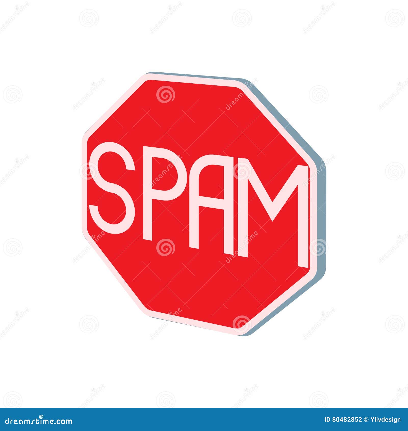 Stop Spam Sign Icon, Cartoon Style Stock Vector - Illustration of ...