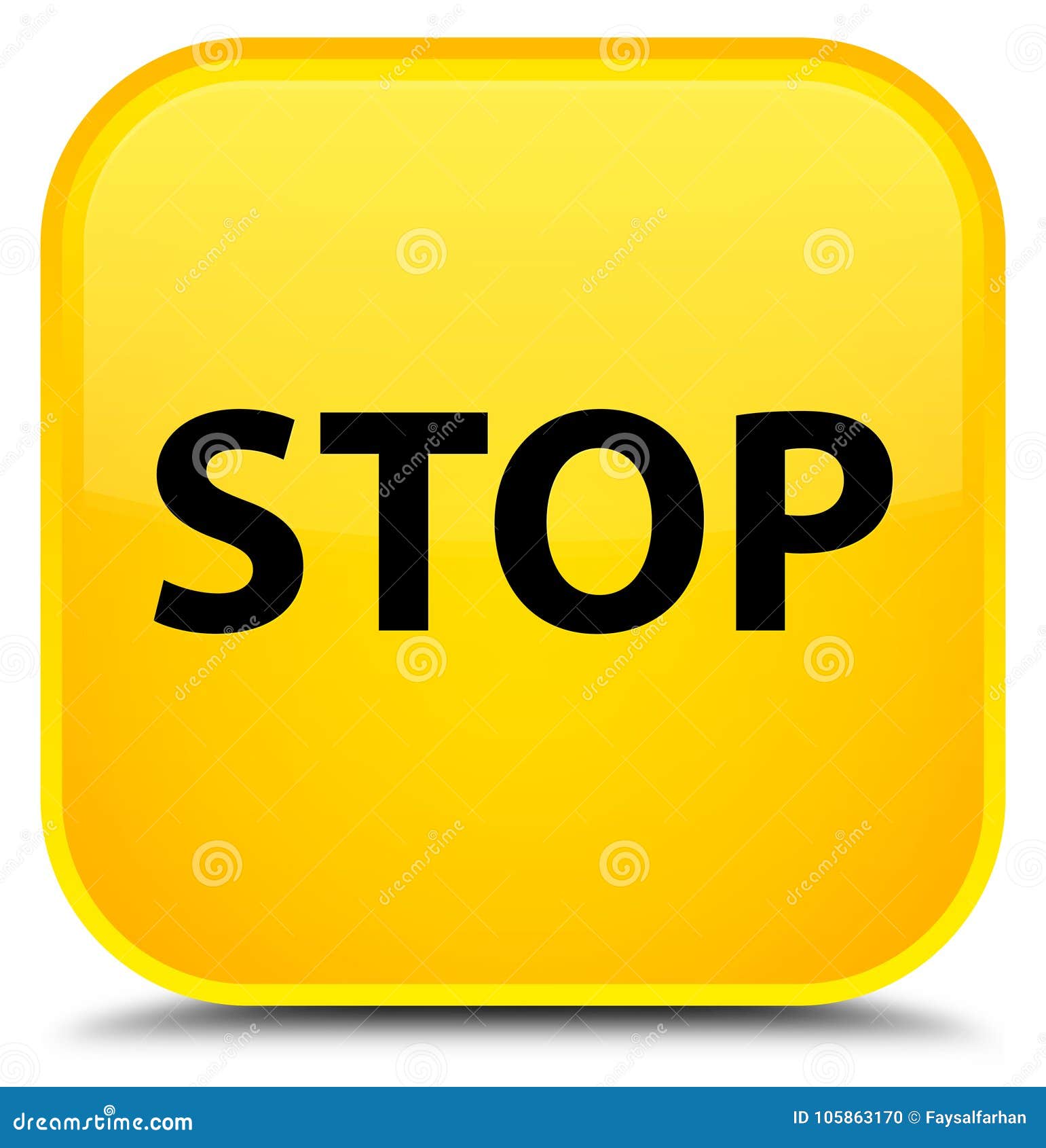 Stop Special Yellow Square Button Stock Illustration - Illustration of ...