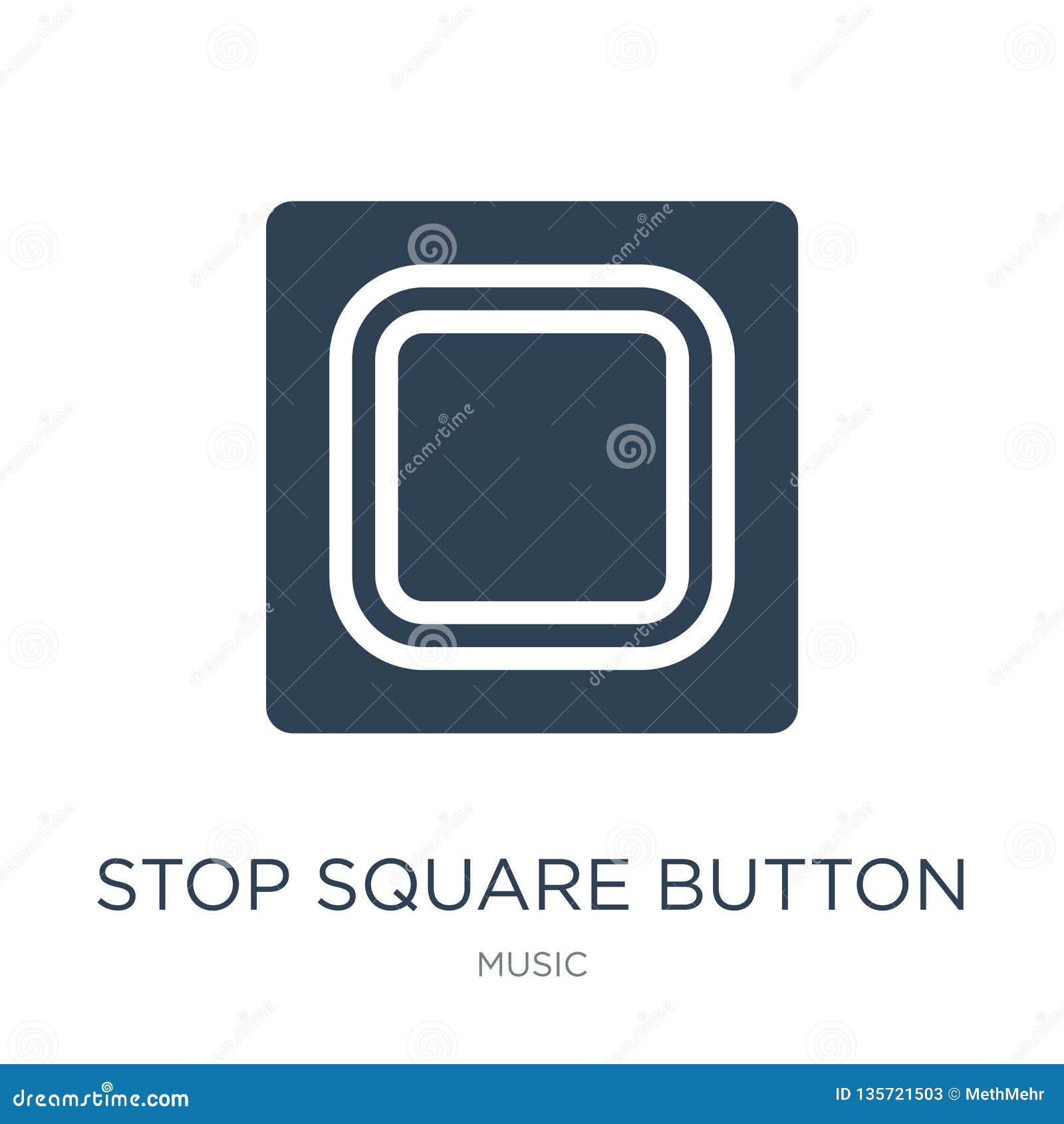 Stop Square Button Icon in Trendy Design Style. Stop Square Button Icon ...