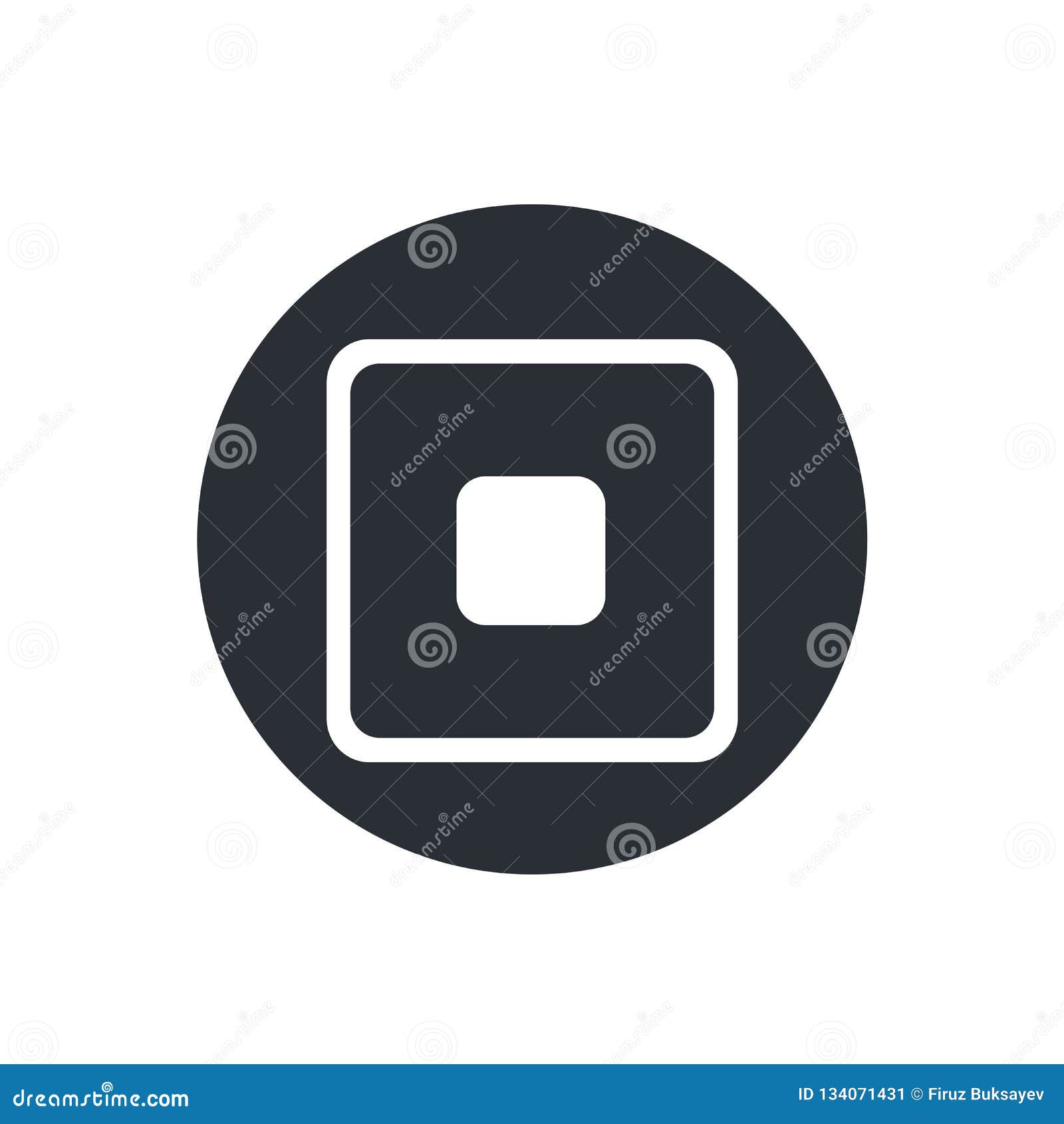 Stop Square Button Icon Vector Sign and Symbol Isolated on White ...
