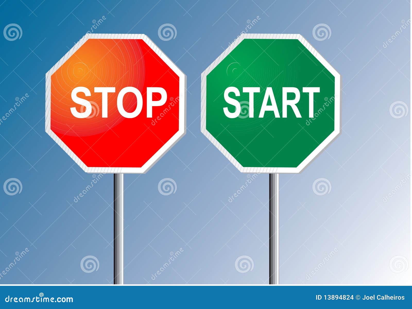 Stop and start stock vector. Illustration of turn, point - 13894824