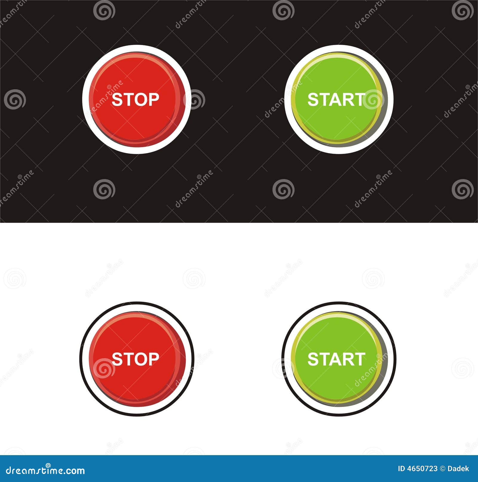 Stop and start stock vector. Illustration of line, notebook - 4650723