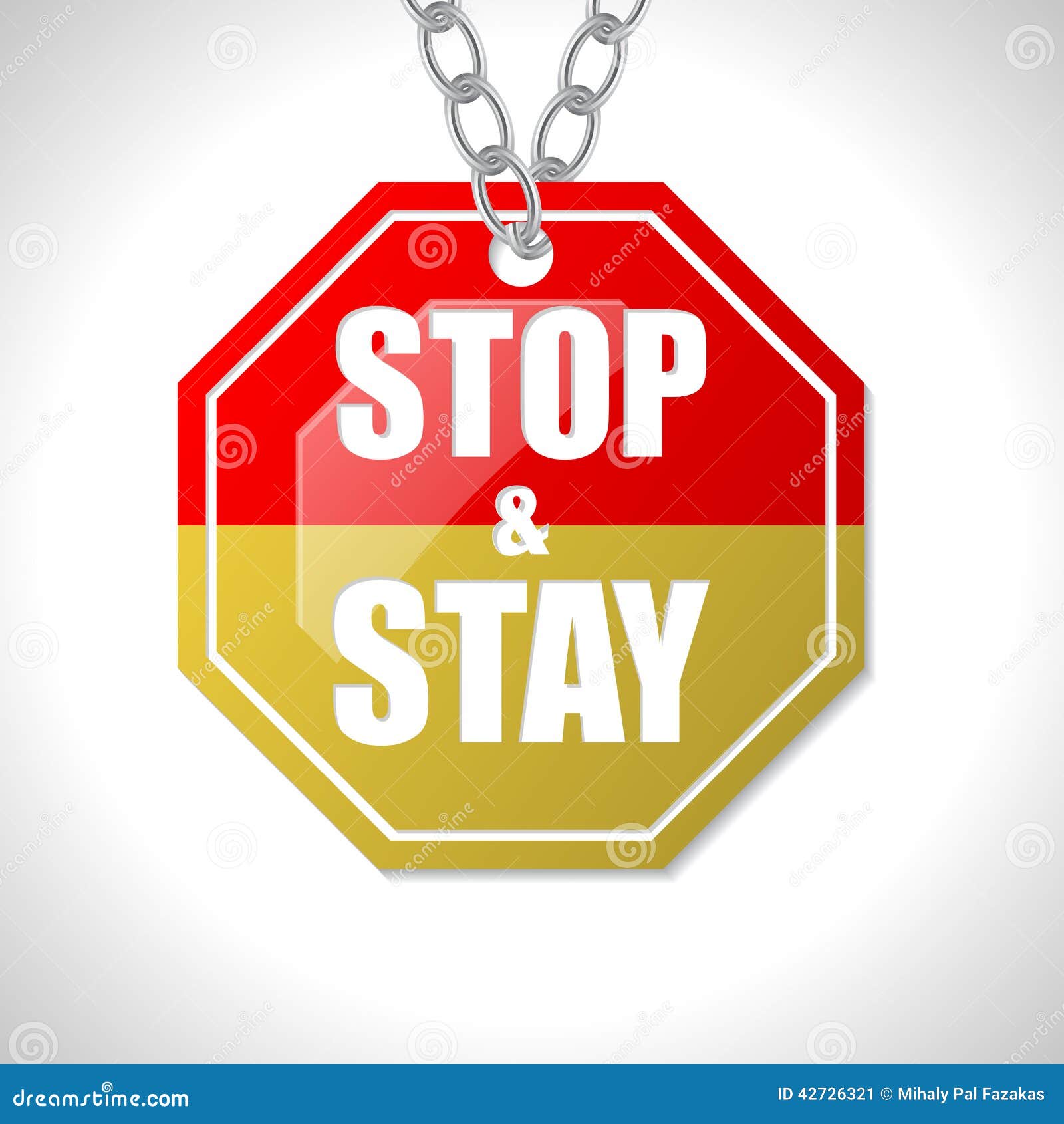 Stop and stay traffic sign stock vector. Illustration of yellow - 42726321