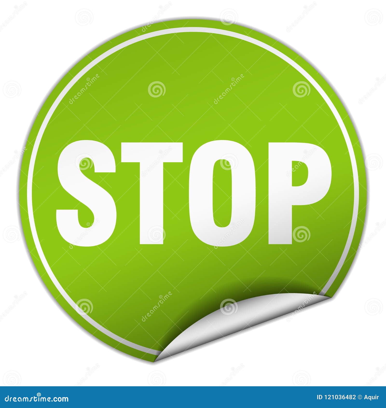 Stop sticker stock vector. Illustration of green, banner - 121036482