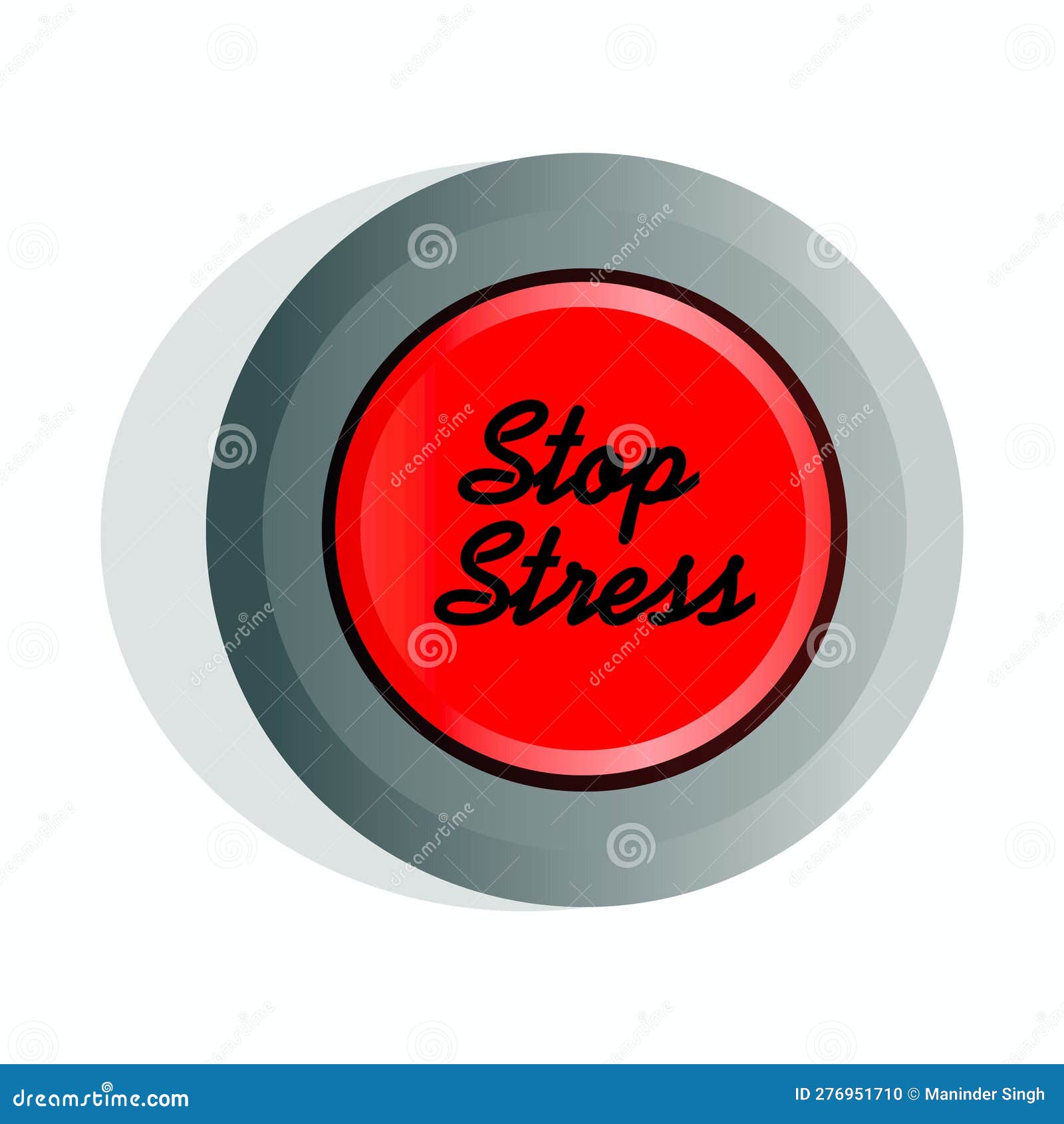 Stop Stress Power Red Button. Stock Illustration - Illustration of ...