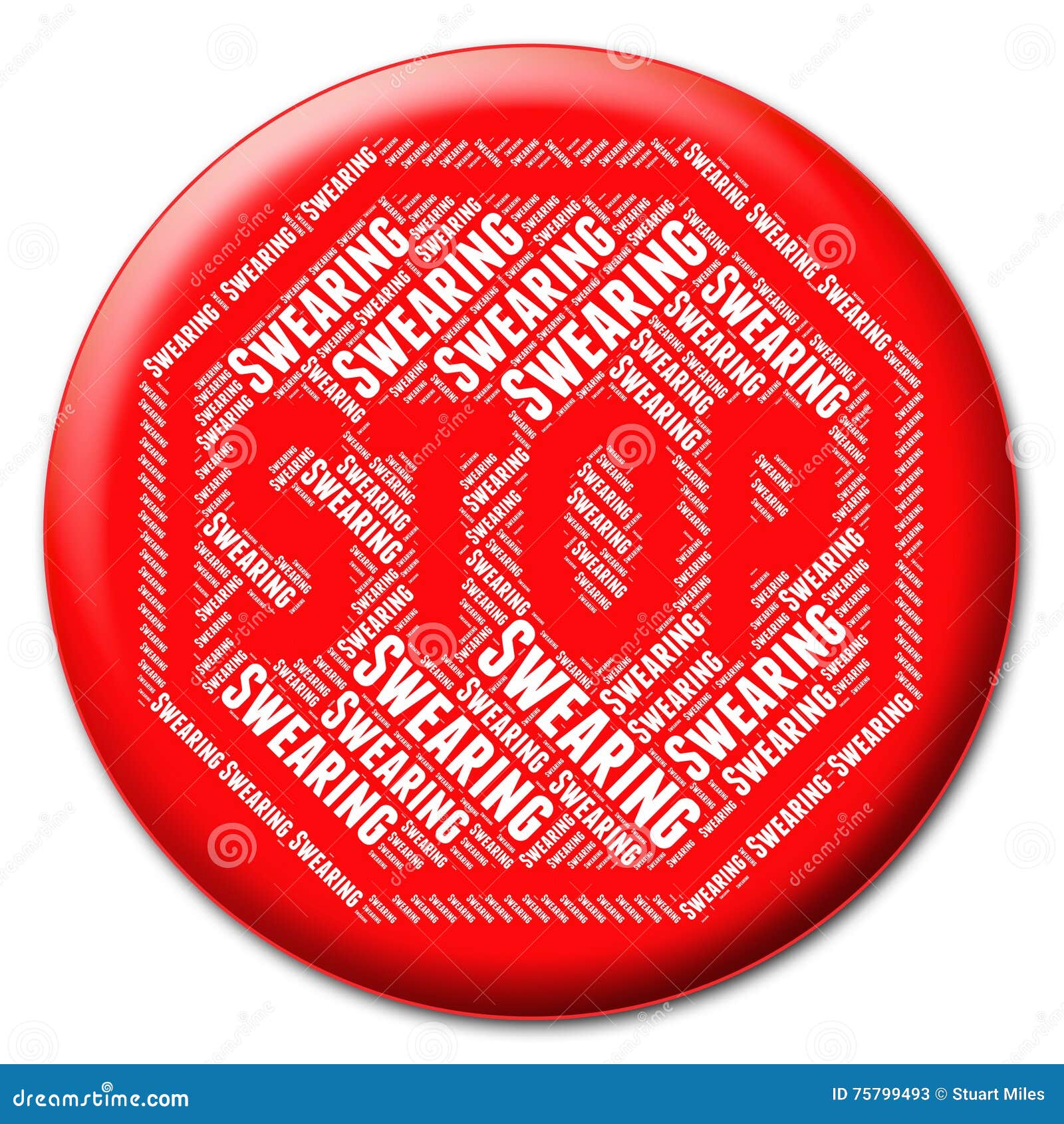 Stop Swearing Indicates Bad Language and Caution Stock Illustration ...