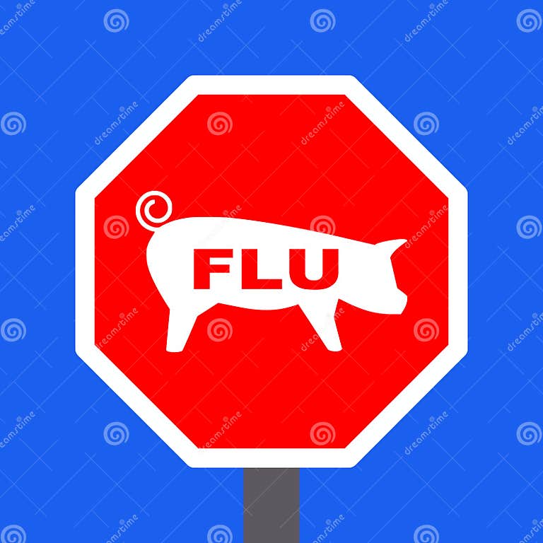 Stop swine flu sign stock vector. Illustration of swine - 9152199
