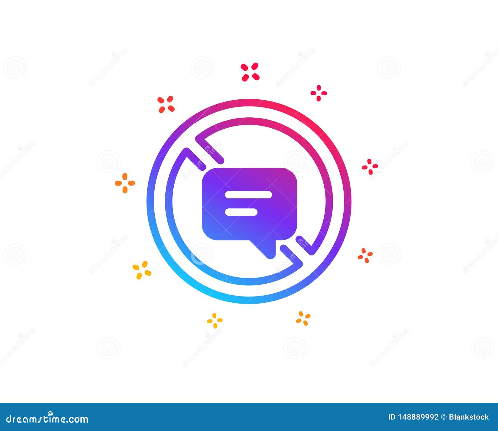 Stop Talking Icon. Chat Message or SMS. Vector Stock Vector ...