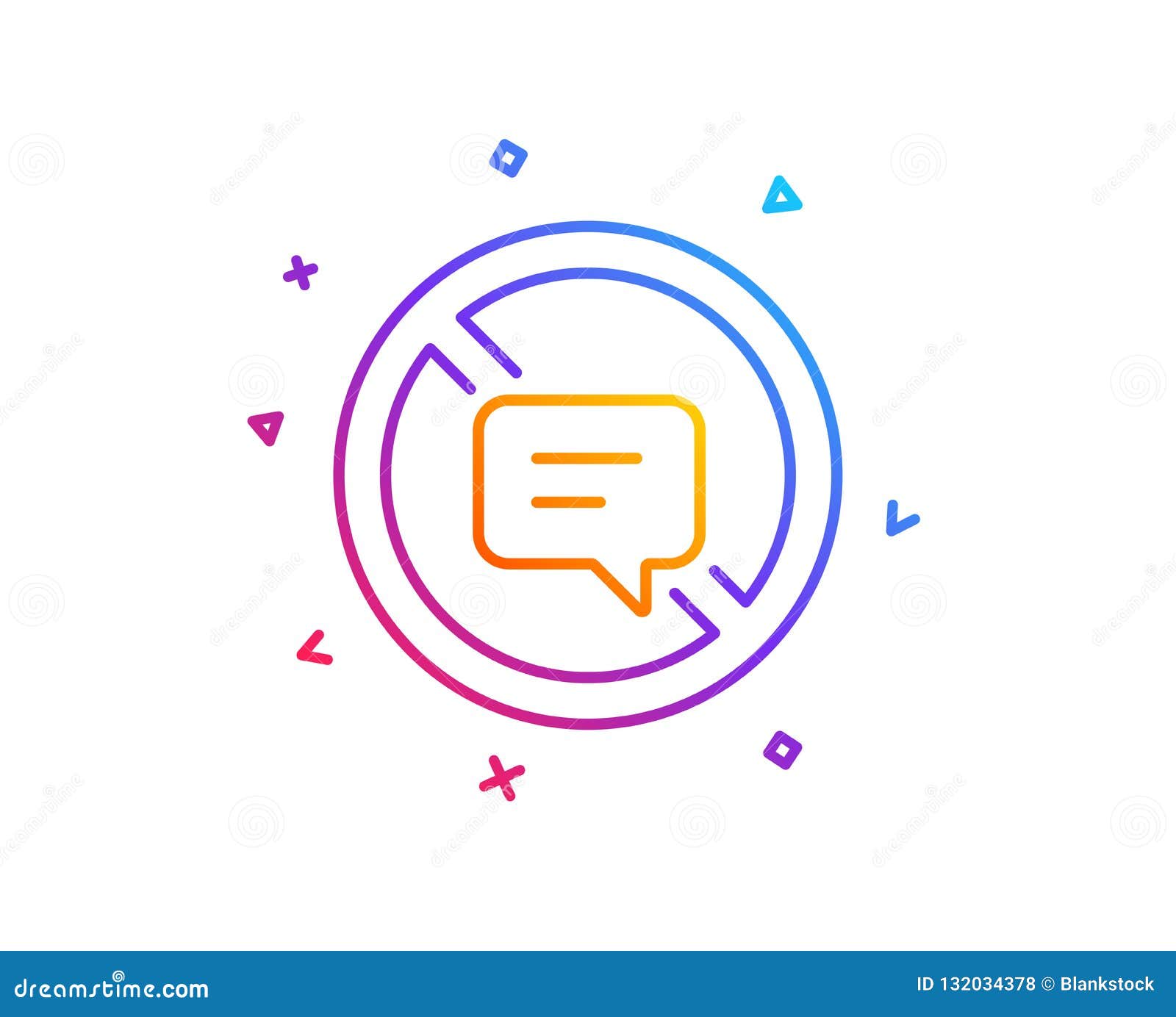 Stop Talking Line Icon. Chat Message or SMS. Vector Stock Vector ...