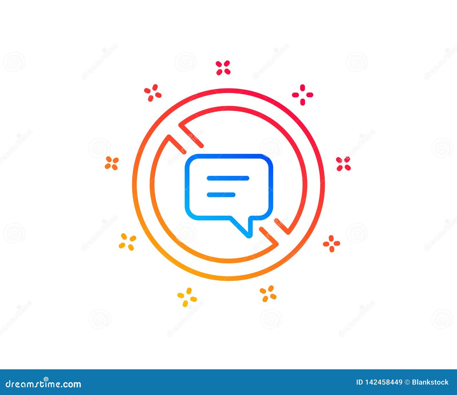 Stop Talking Line Icon. Chat Message or SMS. Vector Stock Vector ...