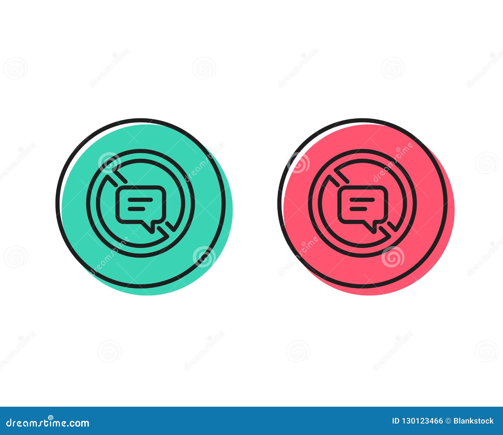 Stop Talking Line Icon. Chat Message or SMS. Vector Stock Vector ...