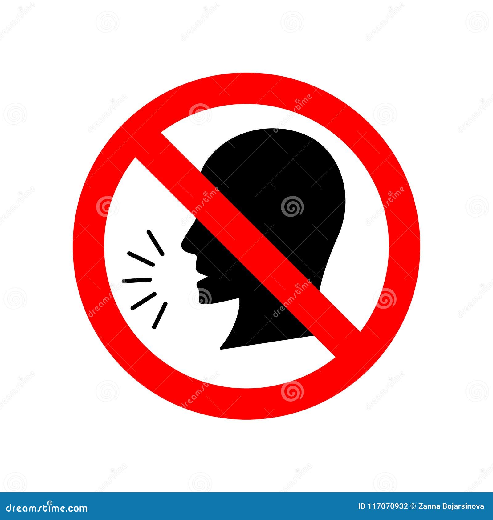 Stop Talking Red Circle Sign. Stock Vector - Illustration of circle ...