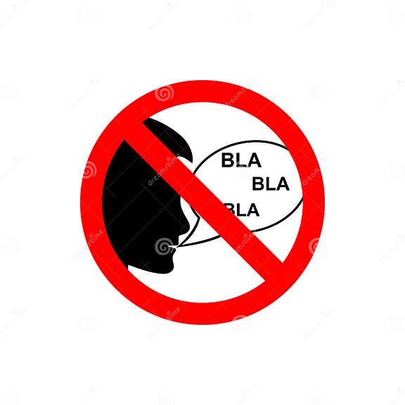 Stop talking vector sign. stock vector. Illustration of prohibited ...