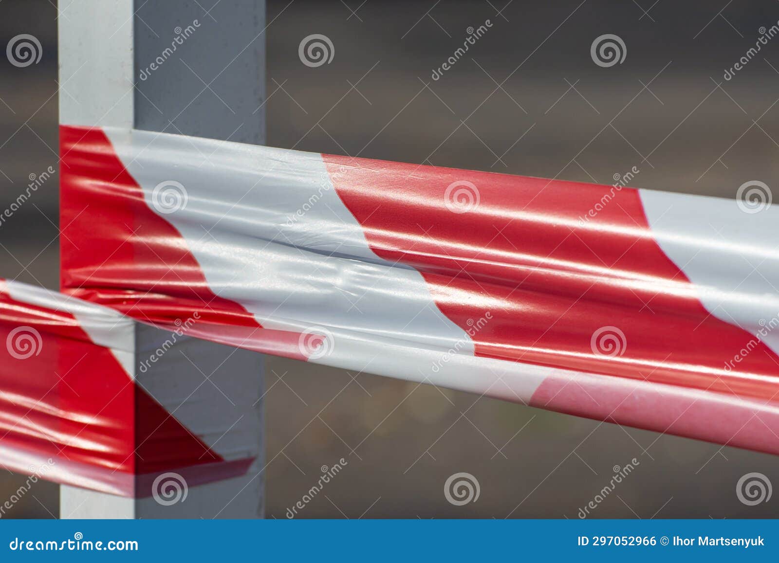 Stop Tape. the Passage is Closed Stock Photo - Image of background ...