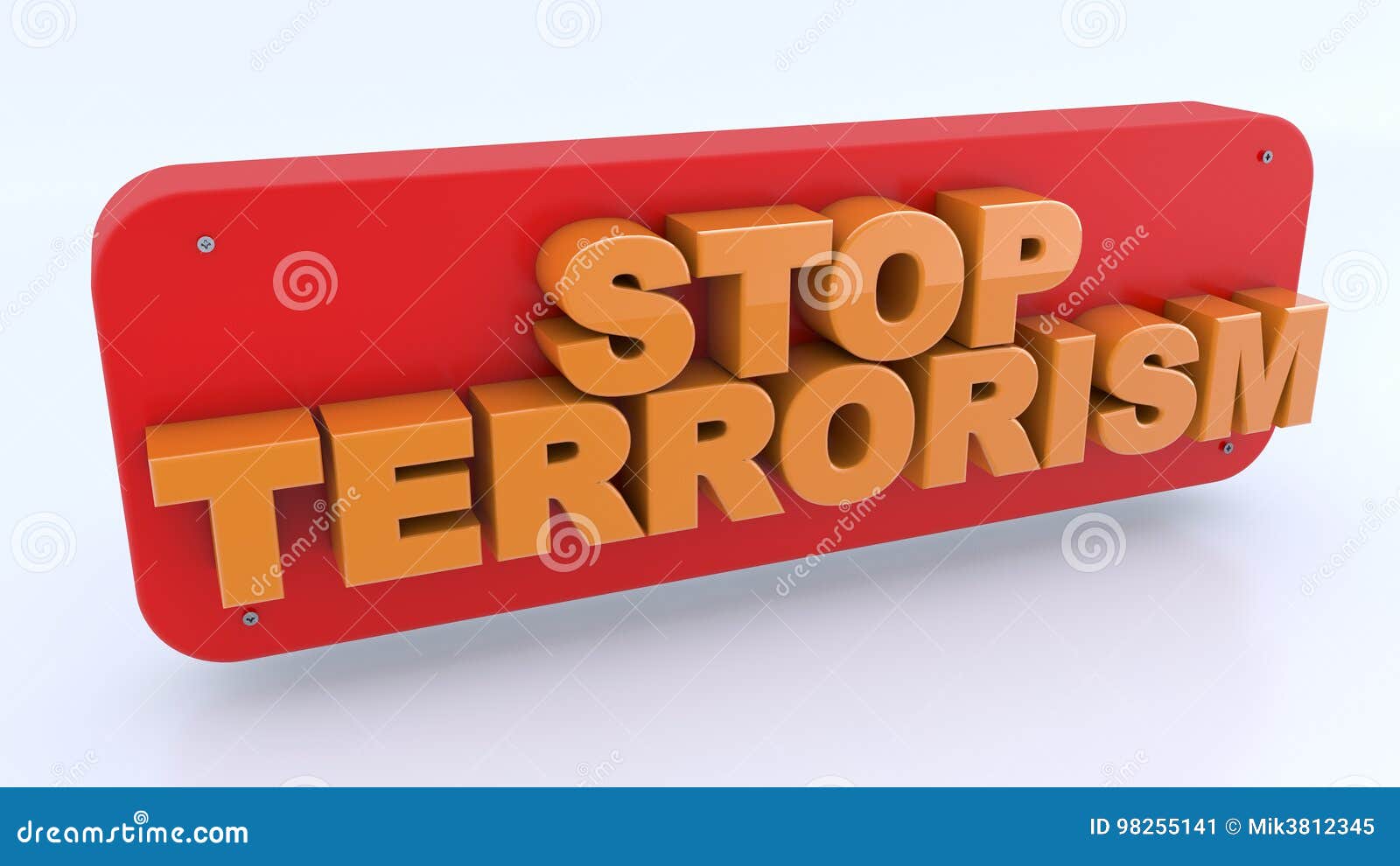 Stop terrorism 3d signal stock illustration. Illustration of fear ...