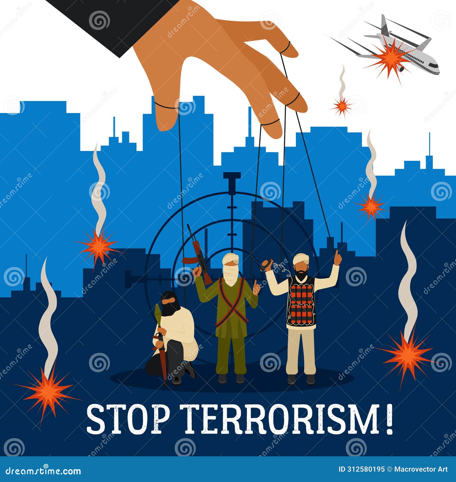 Stop Terrorism Illustration Stock Vector - Illustration of layout ...