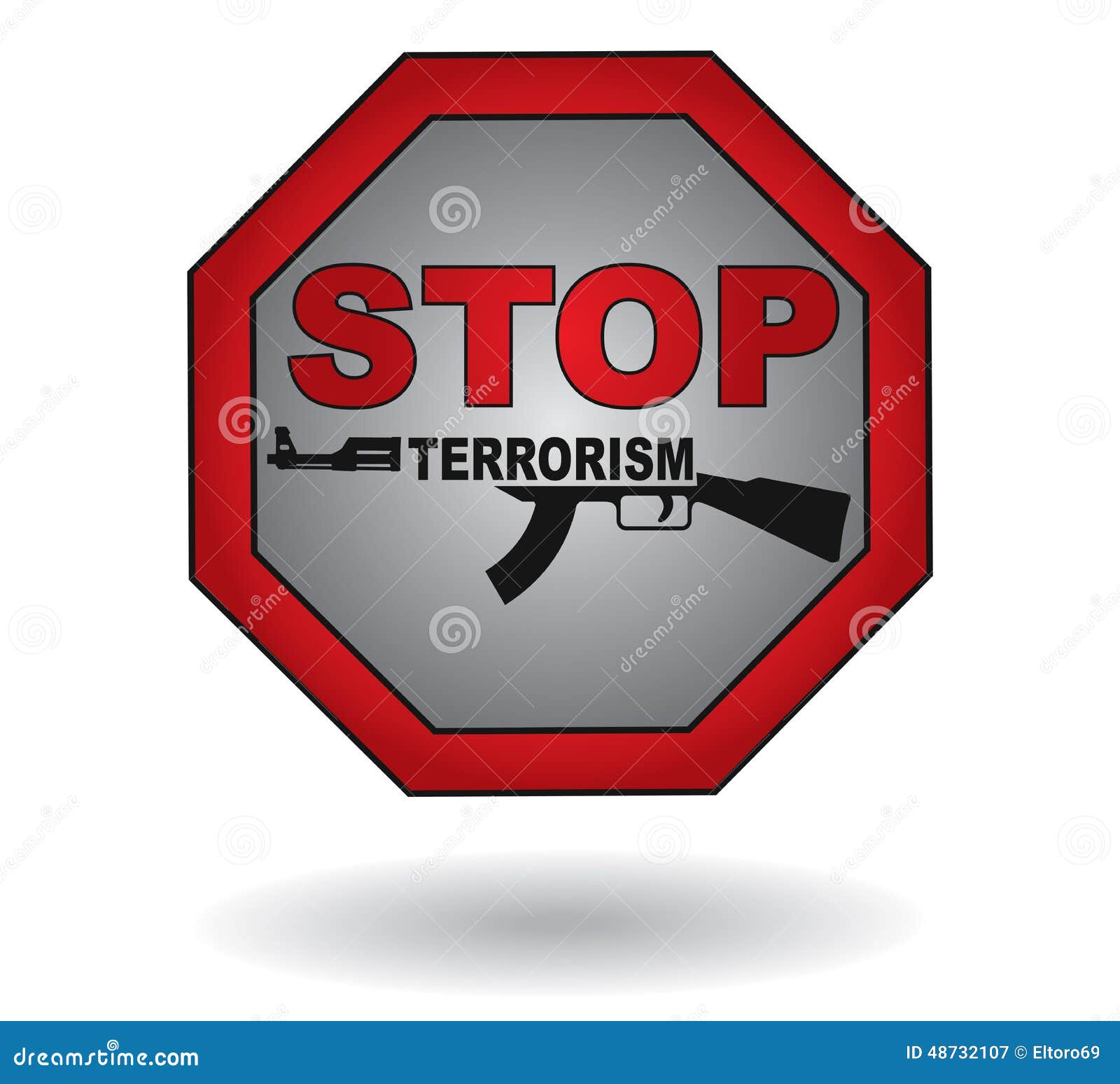 Stop the terrorism sign stock vector. Illustration of battle - 48732107