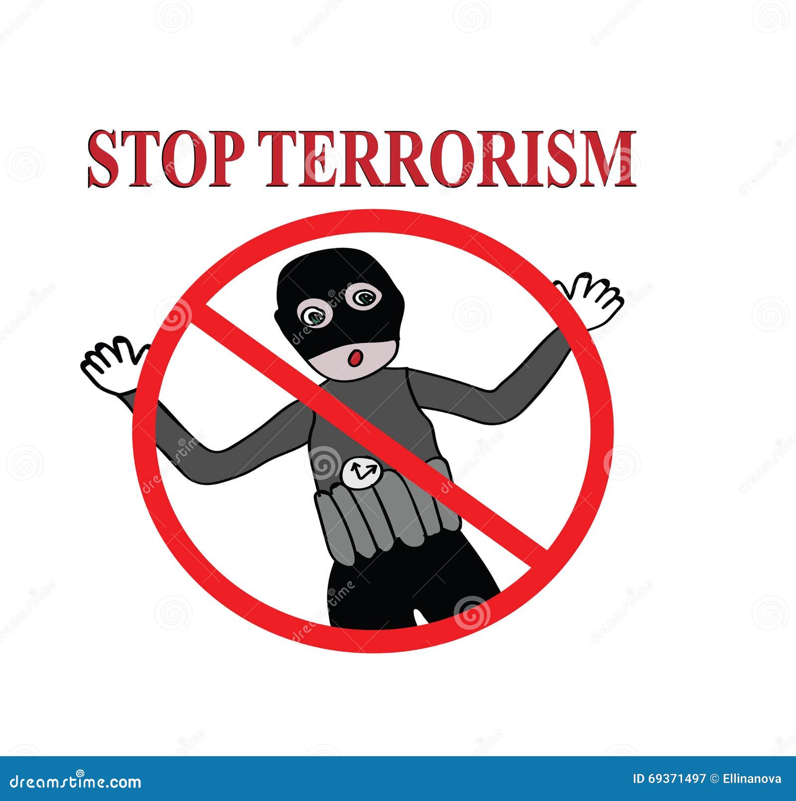 Stop Terrorism Sign Illustration Stock Vector - Illustration of symbol ...