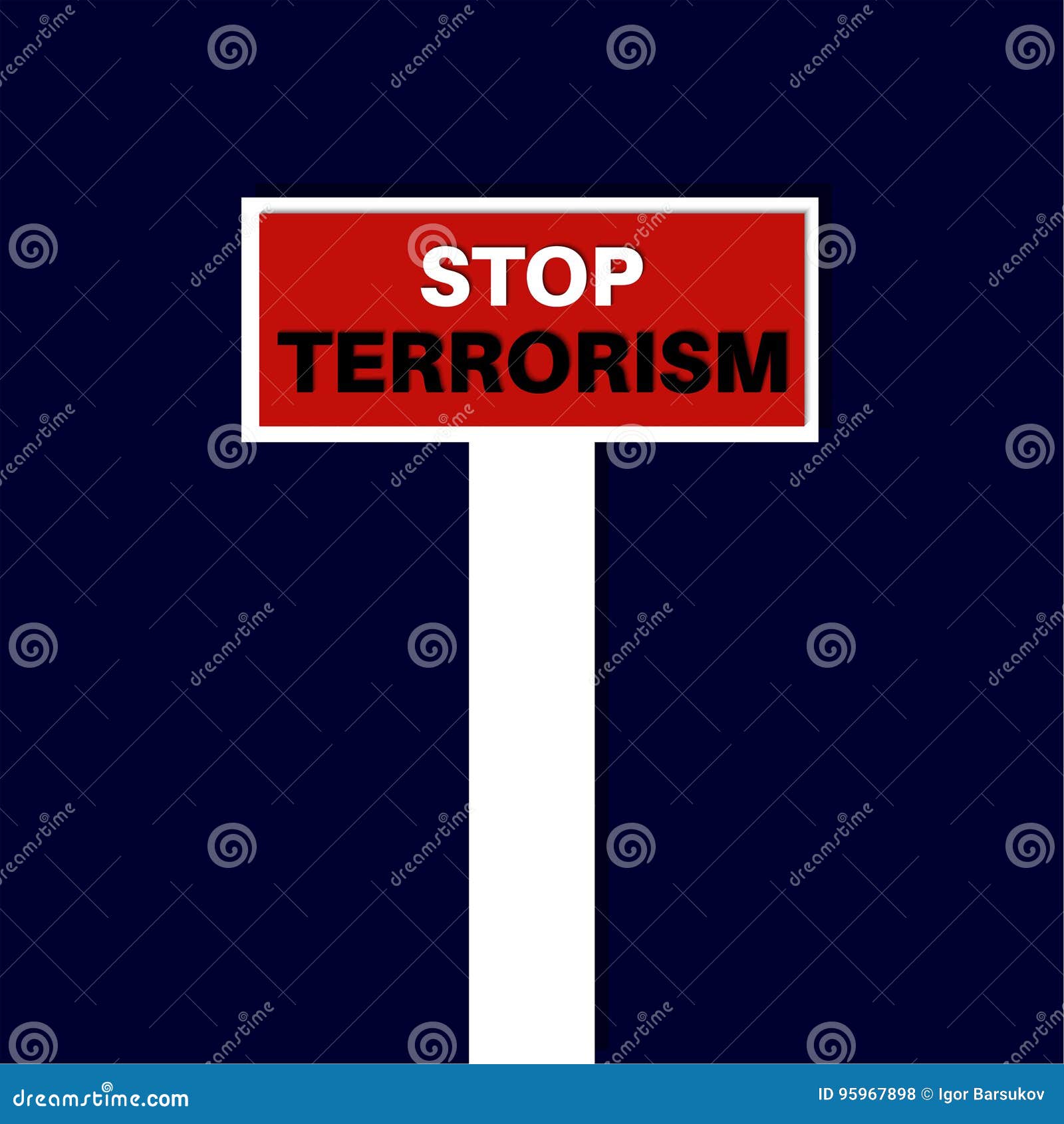Stop terrorism stock vector. Illustration of evil, icon - 95967898