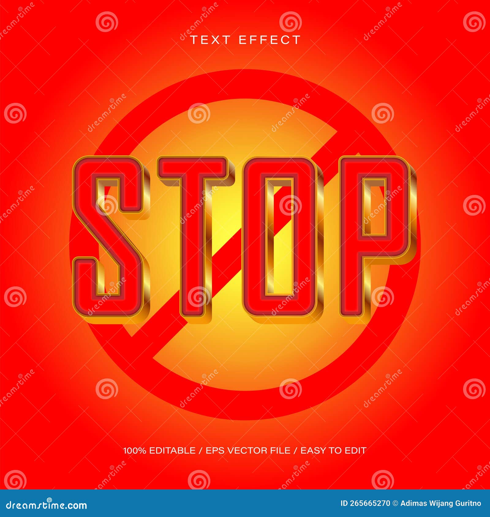 Stop text effect stock vector. Illustration of letters - 265665270