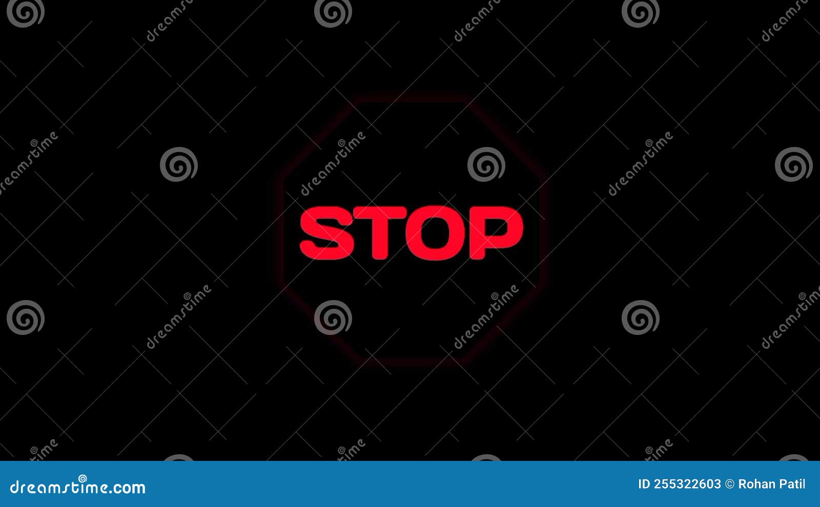 STOP Text in Red Colour with Blinking Light Effect Stock Video - Video ...