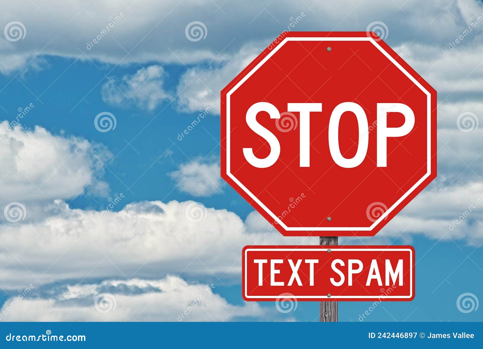 Stop Text Spamming stock image. Image of virus, concept - 242446897