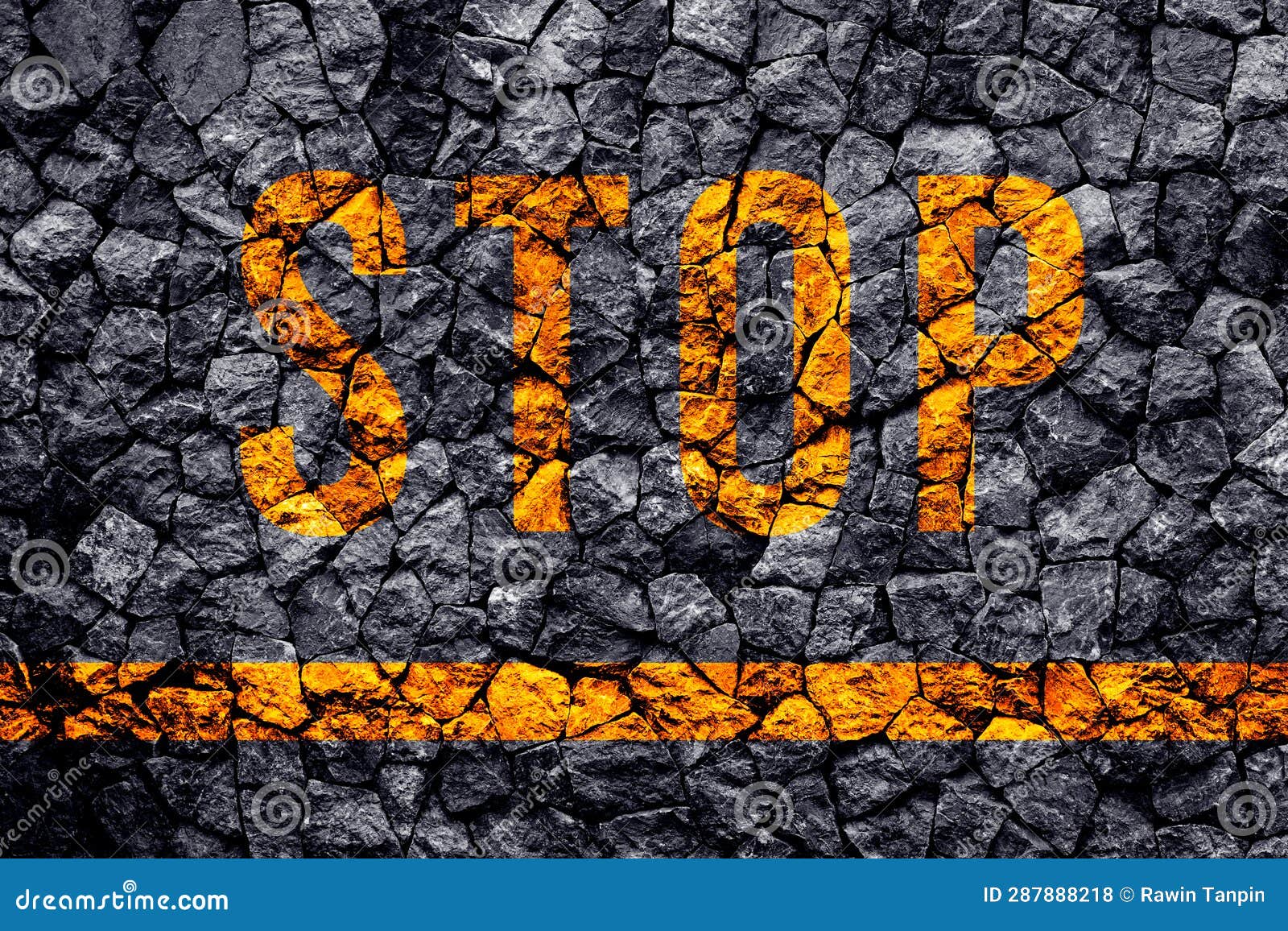 Stop Text Written with Broken Cement Wall, Stop Word on Street Stock ...