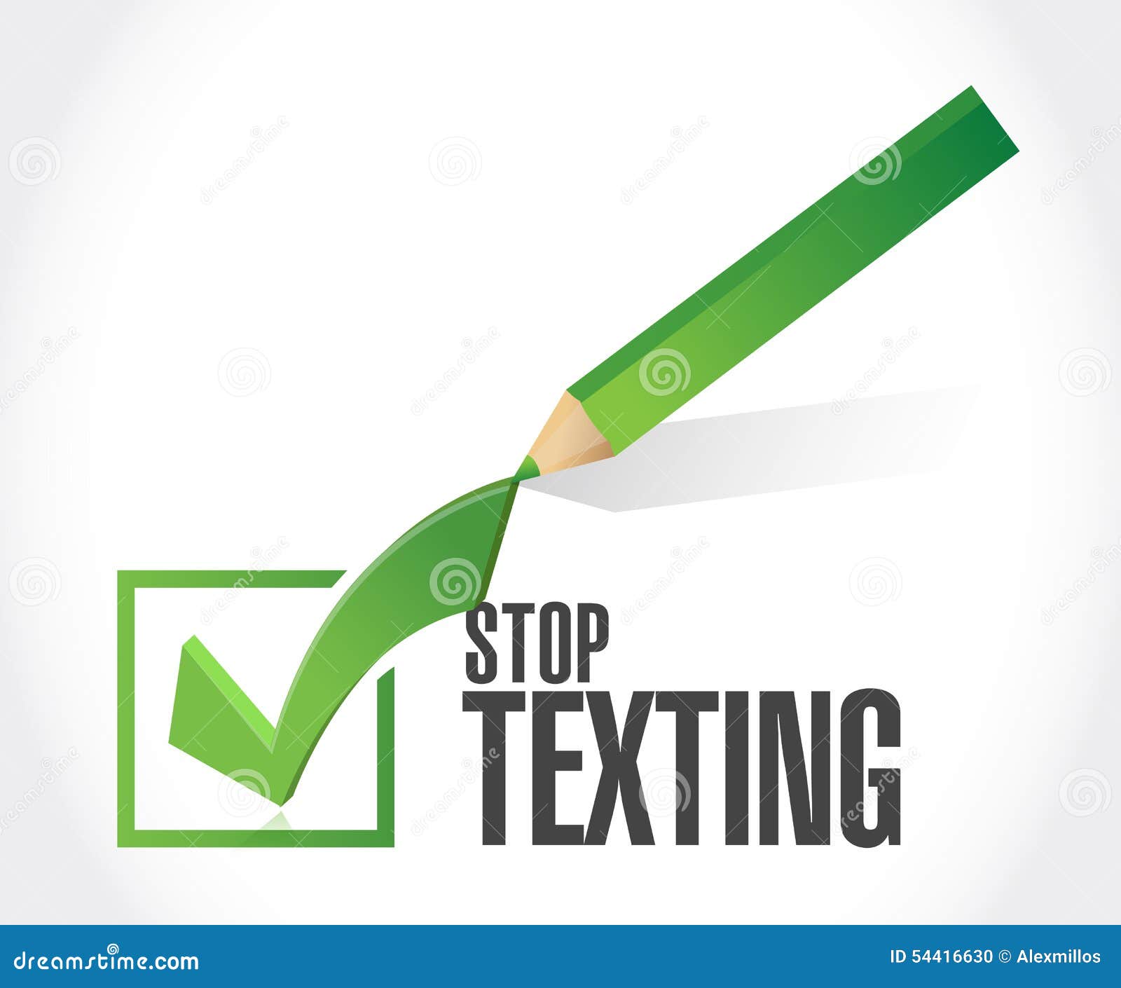 Stop Texting Check Mark Sign Concept Stock Illustration - Illustration ...