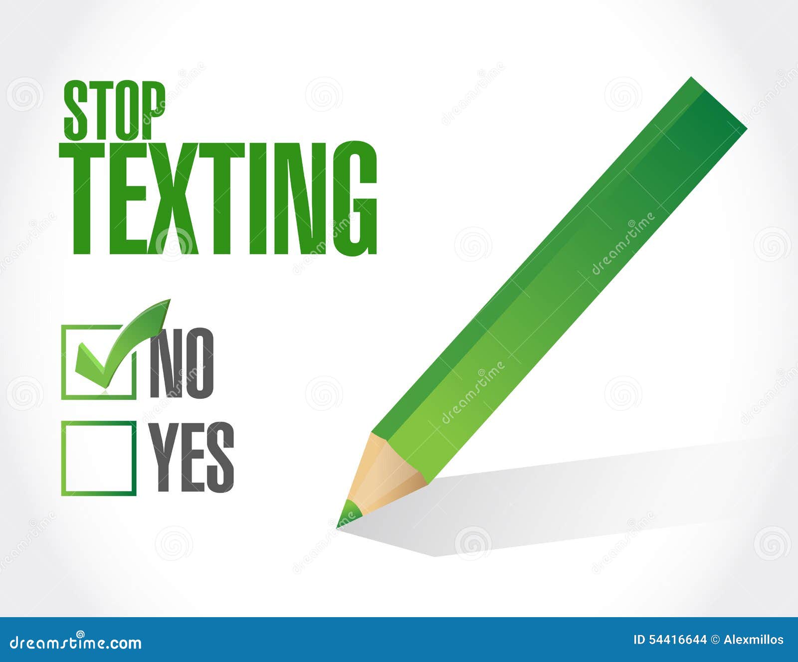 Stop Texting Checklist Sign Concept Stock Illustration - Illustration ...