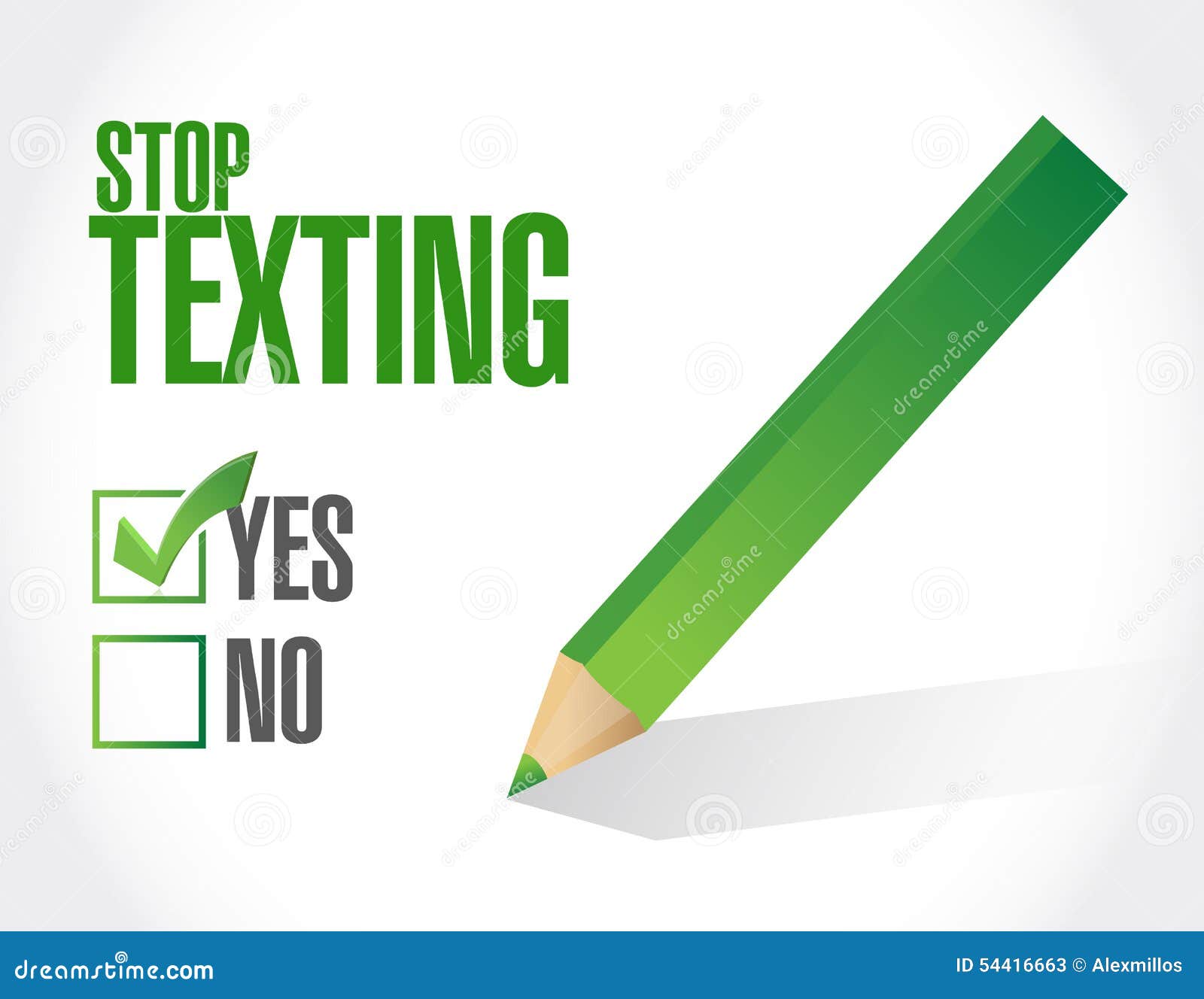 Stop Texting Checklist Sign Concept Stock Illustration - Illustration ...