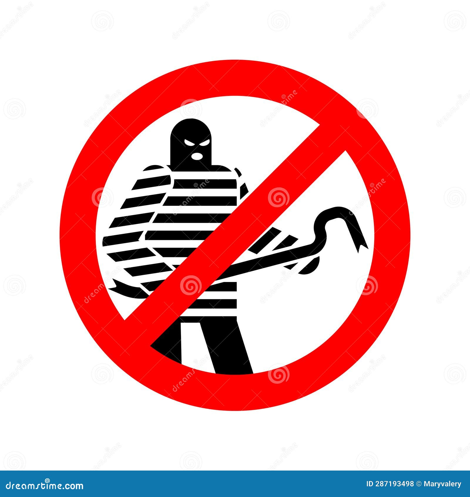 Stop Thief. Ban of Robber stock vector. Illustration of alarm - 287193498