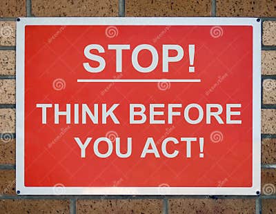 Stop and Think sign stock image. Image of sign, threat - 1304647