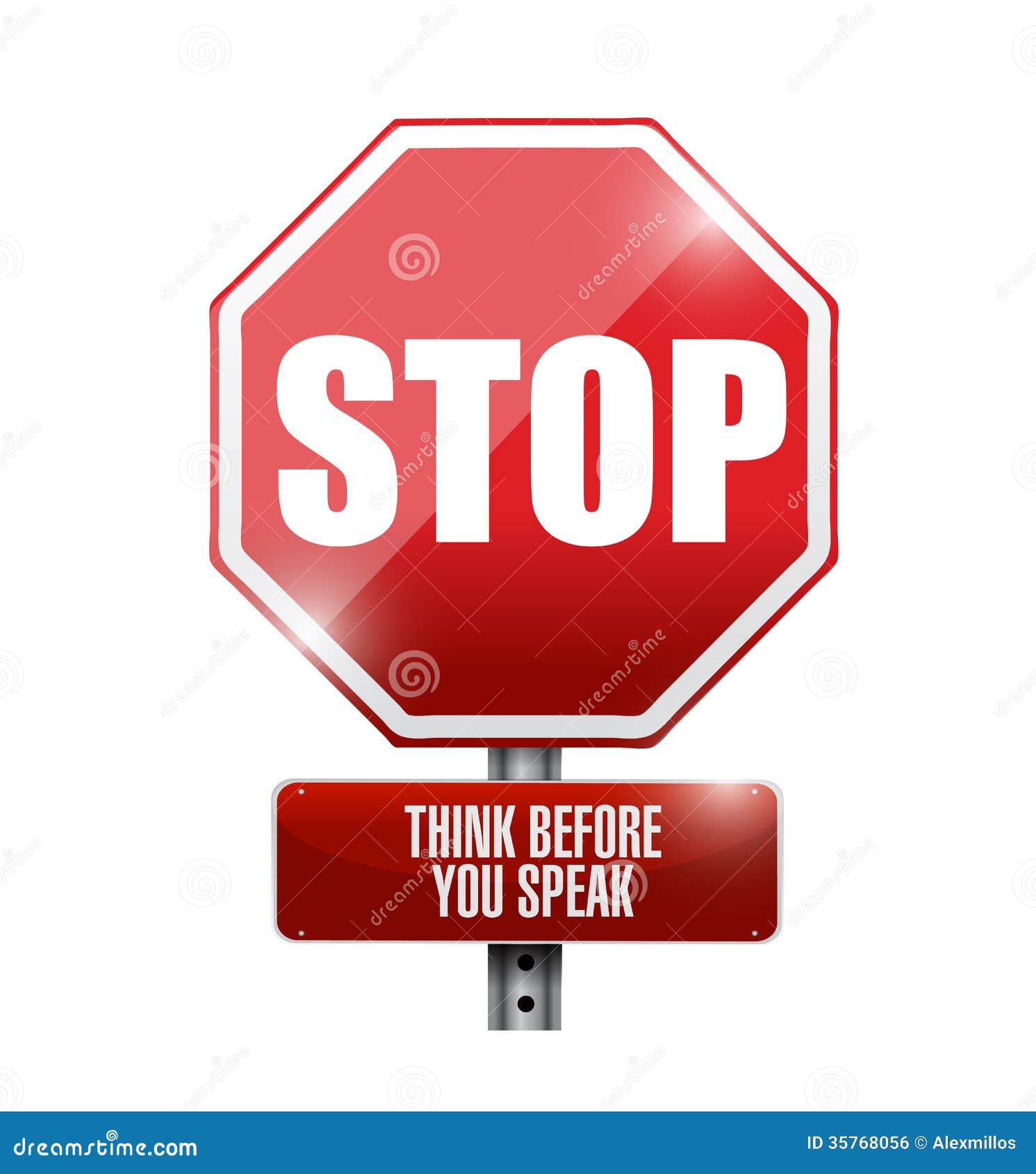 Stop Think before You Speak Sign Illustration Stock Illustration ...