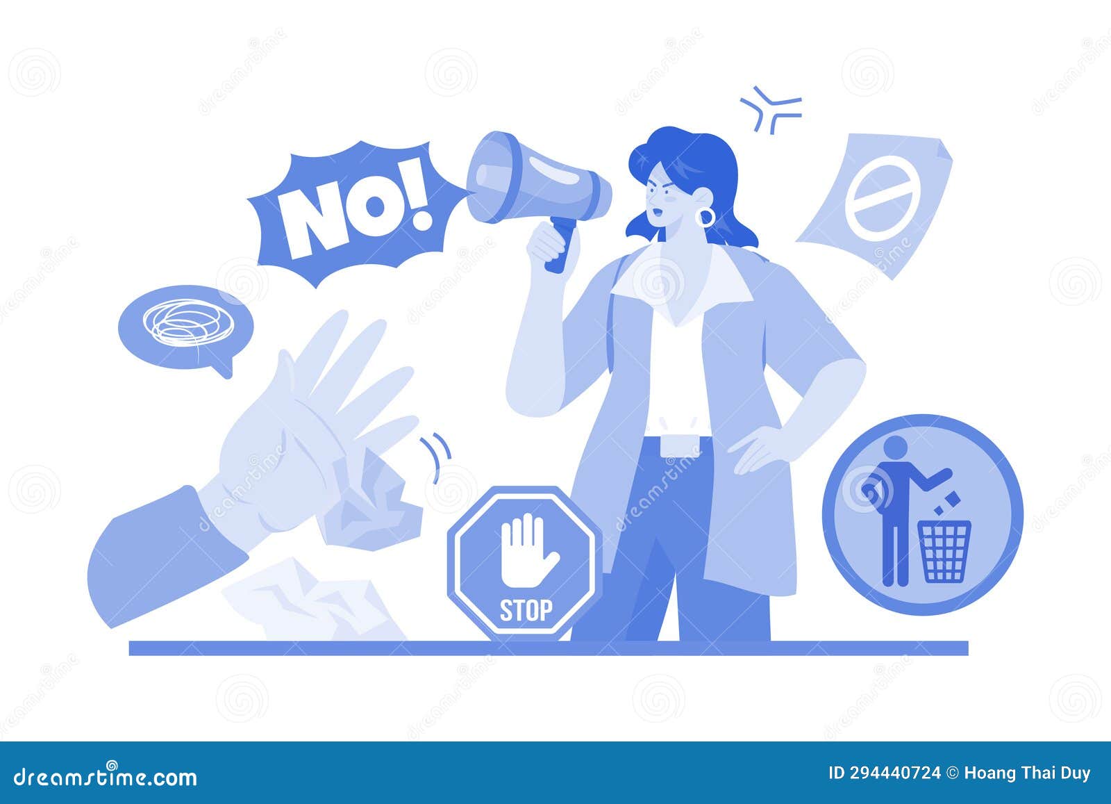 Stop Throwing Trash Campaign Stock Illustration - Illustration of fresh ...