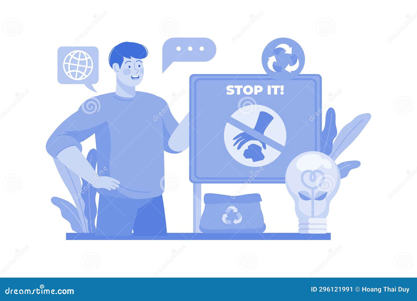 Stop Throwing Trash Campaign Stock Vector - Illustration of clean ...