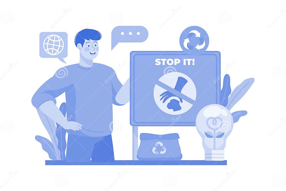 Stop Throwing Trash Campaign Stock Vector - Illustration of clean ...