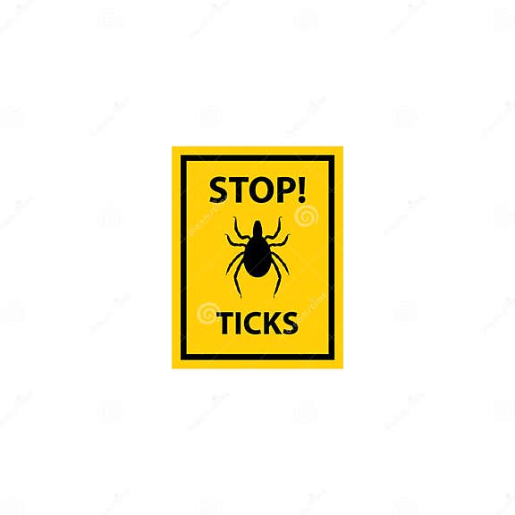 Stop Ticks Insects Warning Sign Design in Rectangular Frame Vector ...
