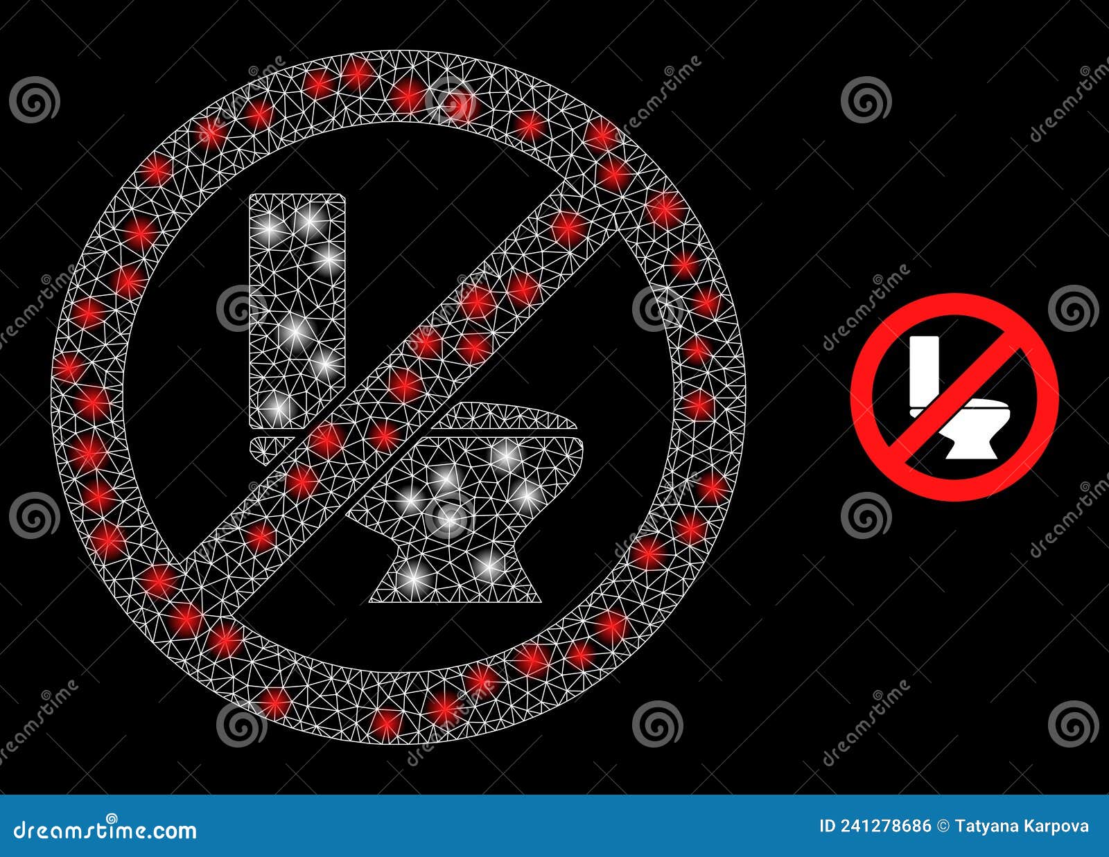 Stop Toilet Is Clogged. It Is Forbidden To Use Toilet. Prohibition Sign ...